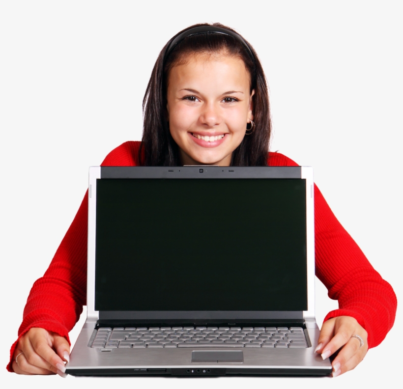 Laptop Girl - 1279x1150 PNG Download - PNGkit