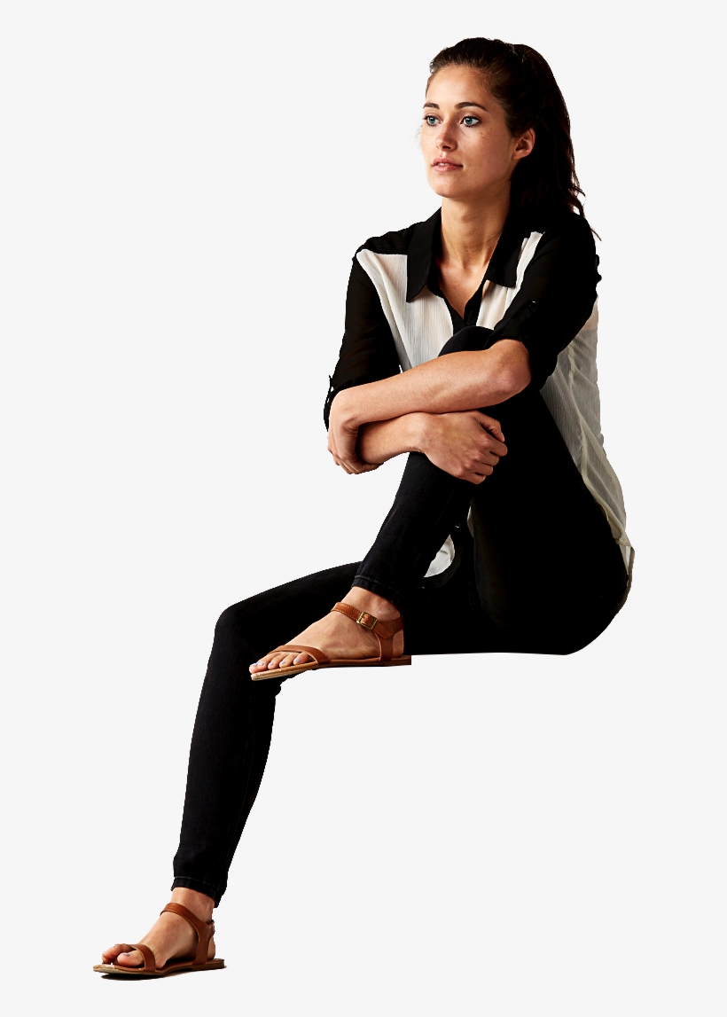 Woman Sitting People Cutout, Cut Out People, Render - People Sitting ...