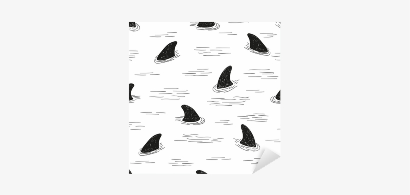 Seamless Shark Fin Pattern - Shark Fin Doodle - 400x400 PNG Download ...
