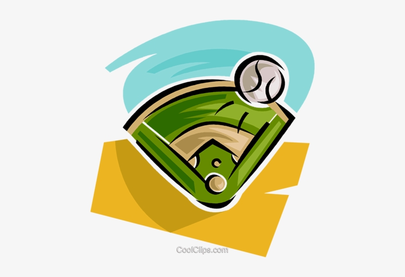 Parque De Béisbol Y La Pelota Libres De Derechos Ilustraciones - Baseball Diamond Clip Art ...