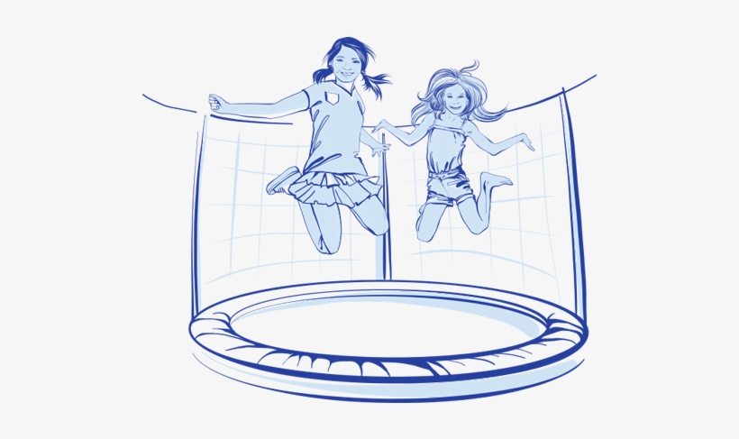 Trampoline - Jumping Trampoline Drawing - 620x409 PNG Download - PNGkit