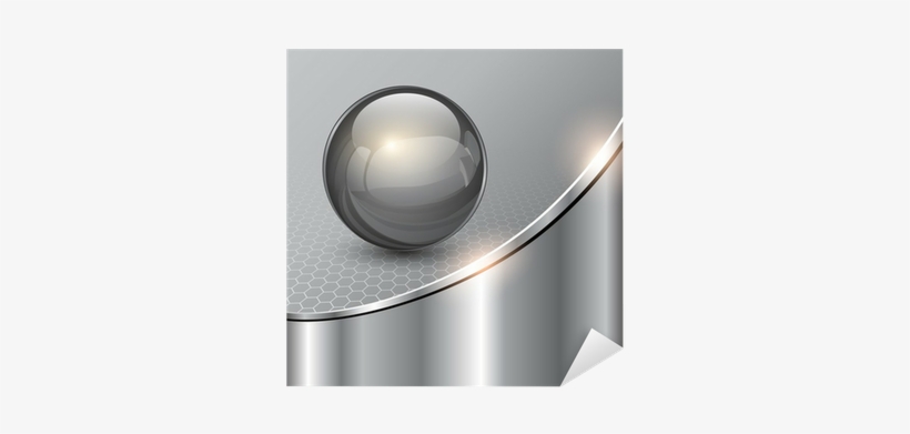 Download Transparent Metallic Background With Glass Sphere Sticker ...