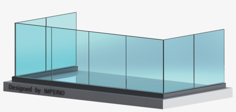 Imperio A Series Framless Glass Railings - Glass Railing Png - 2256x959 ...