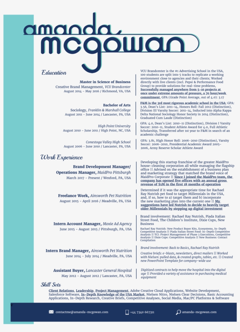 Amanda Mcgowan, Resume - Portable Network Graphics - 1000x1294 PNG ...