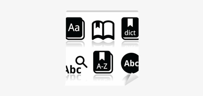 Dictionary Book Vector Icons Set Wall Mural • Pixers® - Dictionary ...