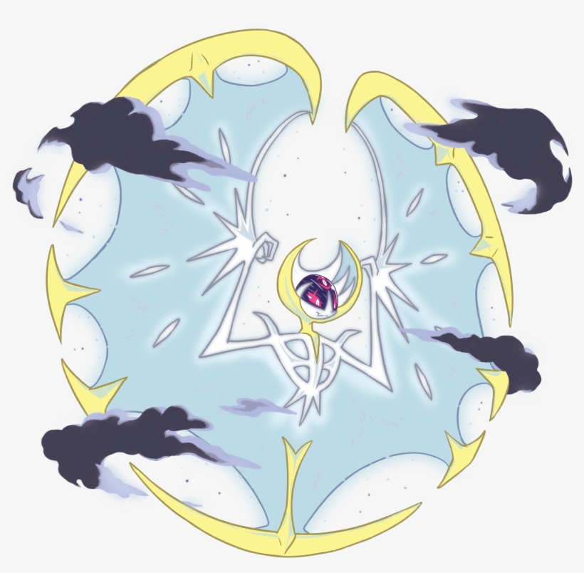 Lunala - Pokemon Lunala Full Moon Phase - 636x600 PNG Download - PNGkit