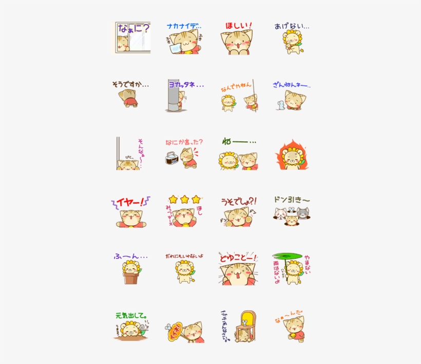 Suzu Nyan & Nande Lion Reaction Sticker - 11719 - 420x673 PNG Download ...