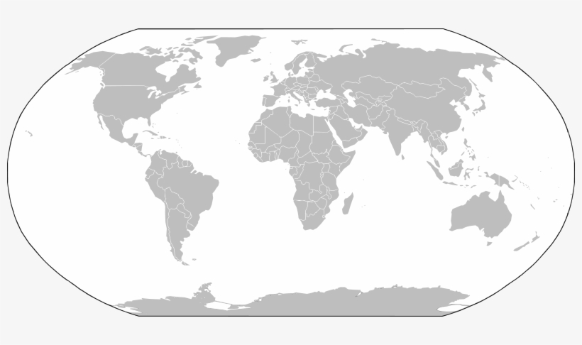 World Labelled Map - World Map Greyscale - 800x406 PNG Download - PNGkit