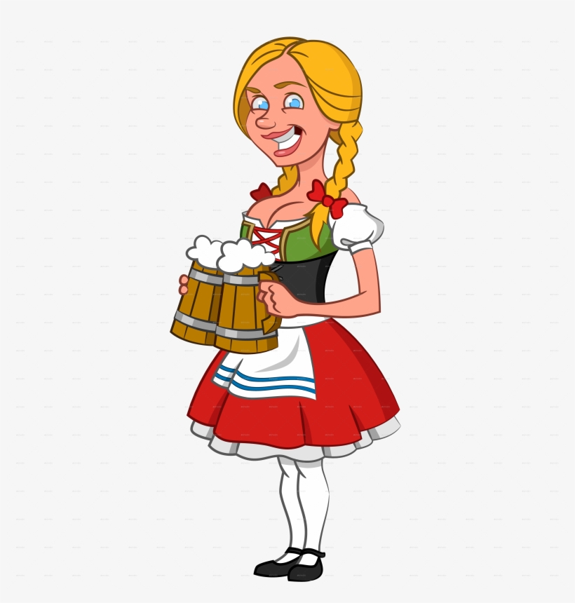 German Girl German Girl - Oktoberfest Cartoon Transparent - 6000x6000 ...