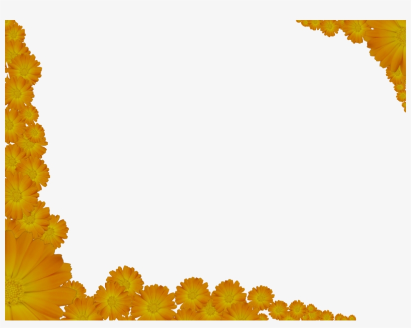 Bright Floral Corners Border In Yellow Color, Rectangular ...