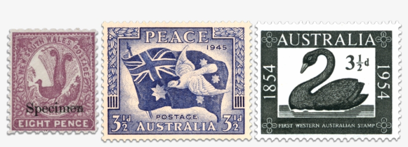 Magenta Lyrebird Colonial Stamp, 1946 3 1/2d - Black Swan Cufflinks ...