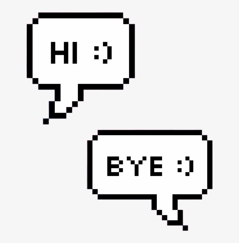 Hi Bye Text Pixel Speech Messages - Pixel Speech Bubble Got7 - 643x754 ...