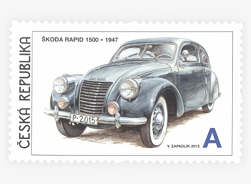 Škoda Cars On Postage Stamps - Antique Car - 800x686 PNG Download - PNGkit