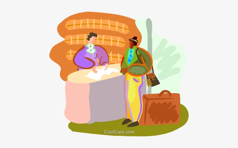 Tourist Checking Into Hotel Royalty Free Vector Clip - Front Office ...