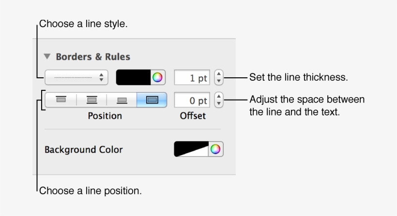 Controls To Change The Line Style, Thickness, Position, - Change ...