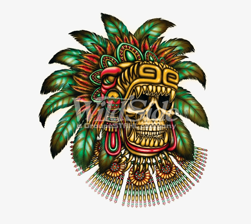 Aztec Warrior Skeleton Drawing