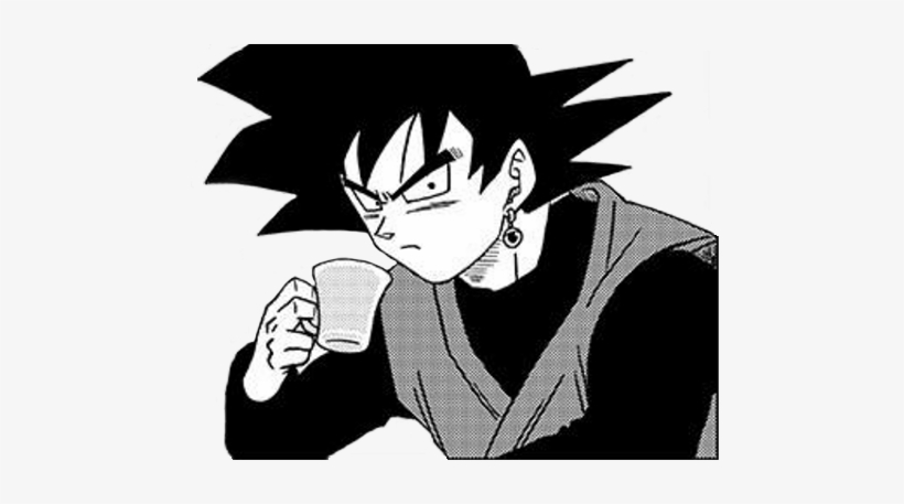 [ Img] - Black Goku Drinking Tea - 484x377 PNG Download - PNGkit