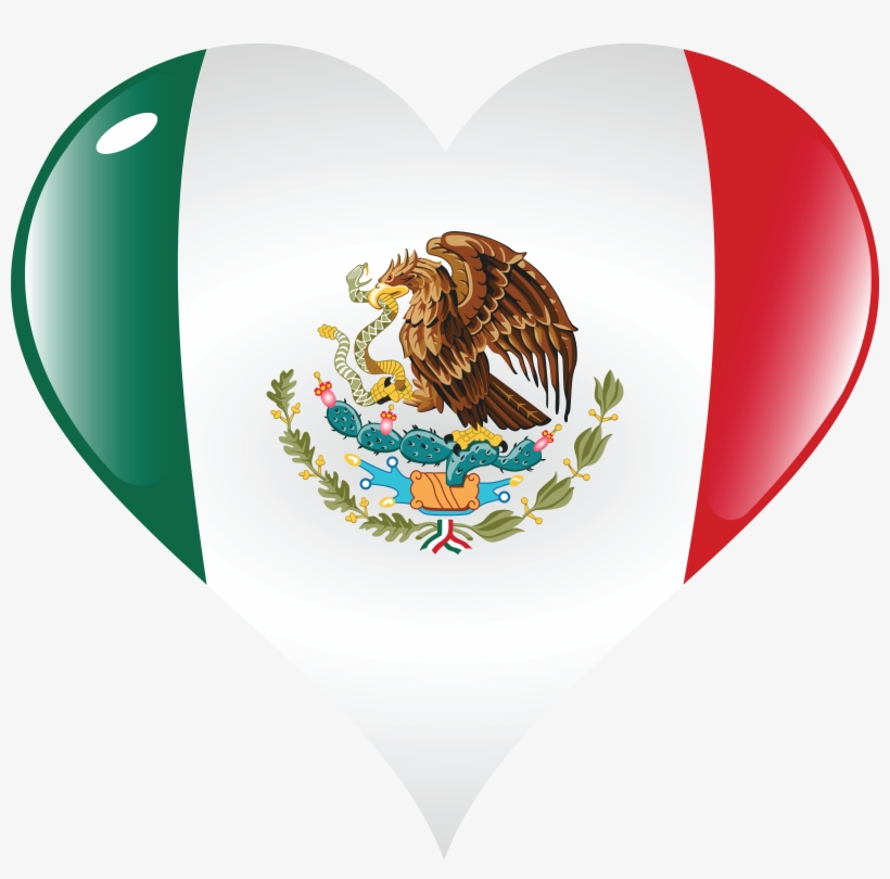 Download Transparent Free Of A Mexico Flag Heart - Bandera De Mexico ...