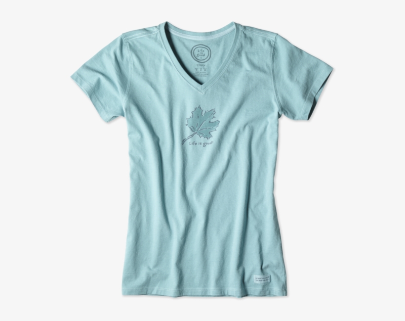 Women's Watercolor Leaf Crusher Vee - Life Is Good Women's Engraved ...