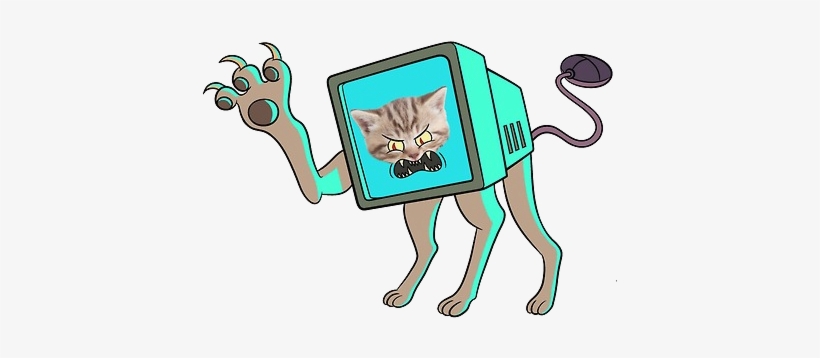 Computer Cat - Cartoon - 432x310 PNG Download - PNGkit