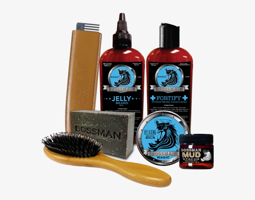 Bossman Beard Kit - Beard Oil Conditioner And Balm - 600x600 PNG ...