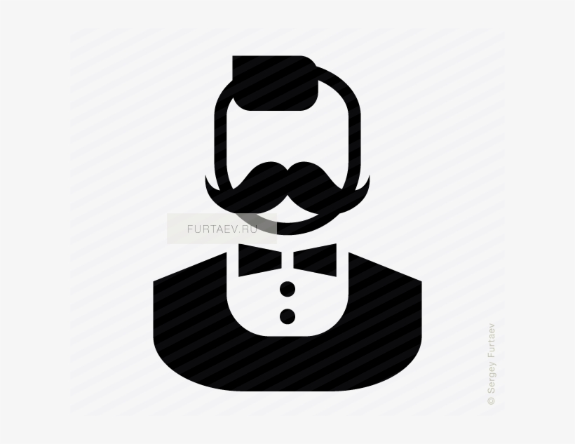 Vector Icon Of Stylish Male Person With Moustache And - Stylish Vector ...