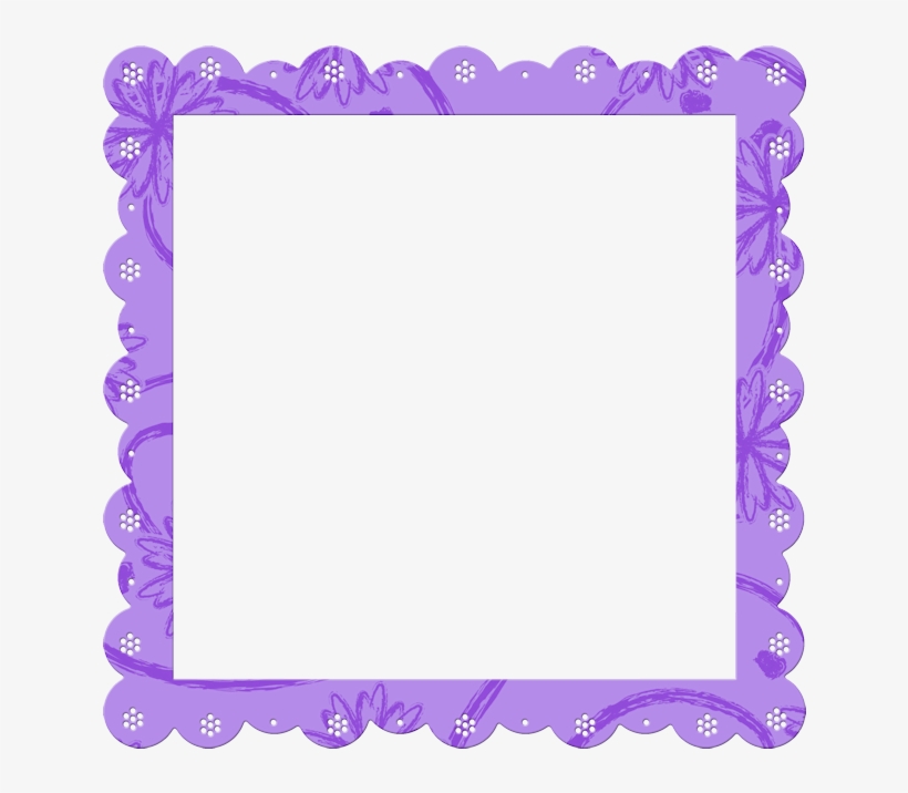 Purple Transparent Frame With Flowers Elements - Purple Frame Free ...