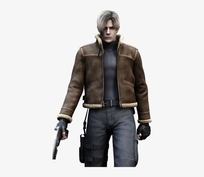 [ Img] - Leon Resident Evil 4 Leather Jacket - 441x649 PNG Download ...