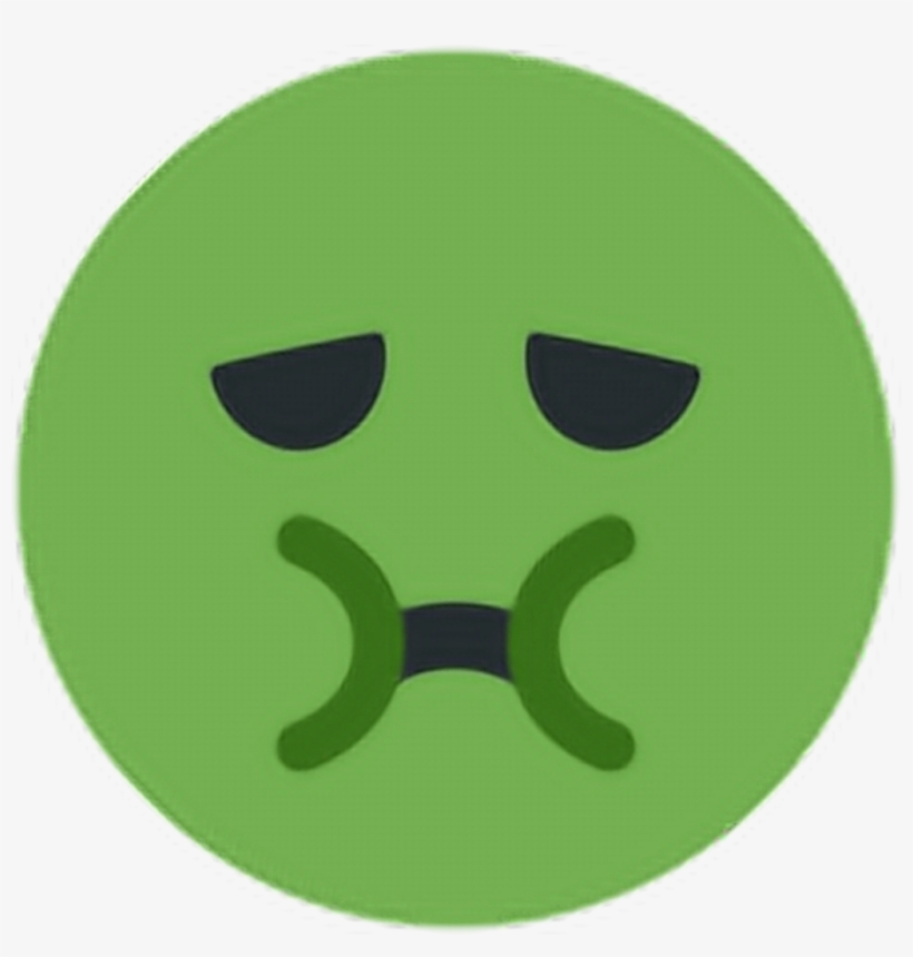 Download Transparent Green Puke Vomit Sick Emoji Emoticon Face ...