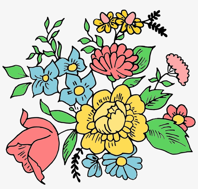 Drawn Flowers Png - Drawing - 1024x929 PNG Download - PNGkit