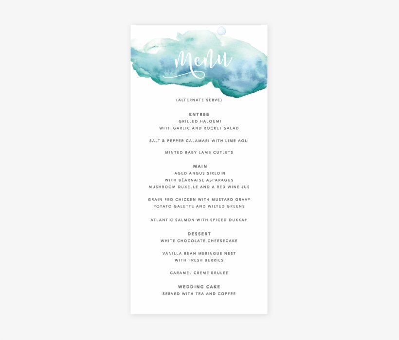 Watercolour Menu - Watercolor Painting - 319x633 PNG Download - PNGkit