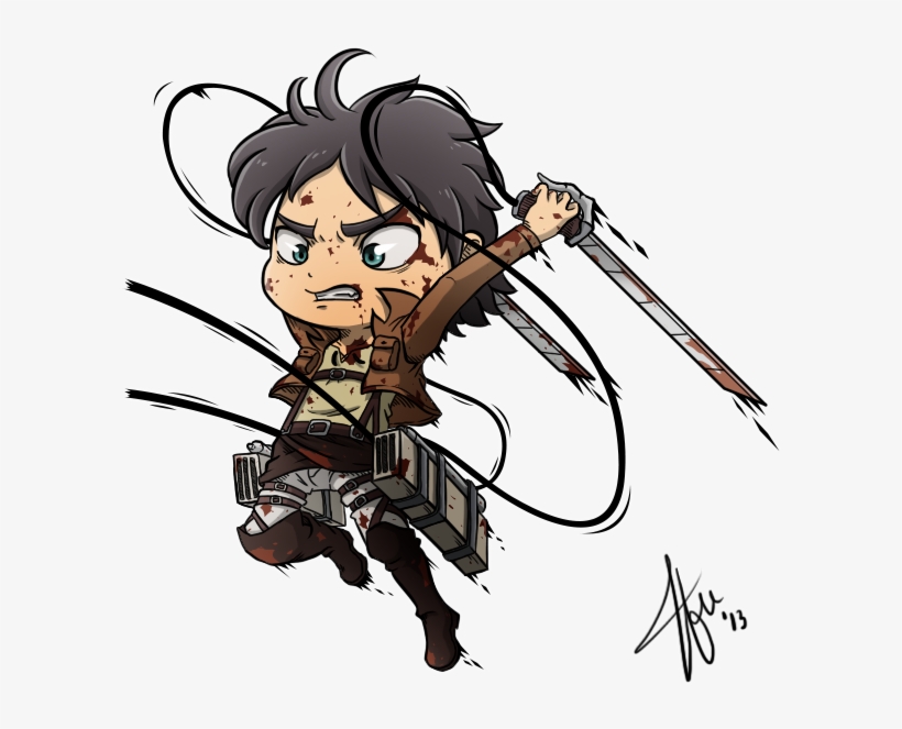 Chibi Eren - Attack On Titan Transparent Background - 616x624 PNG ...
