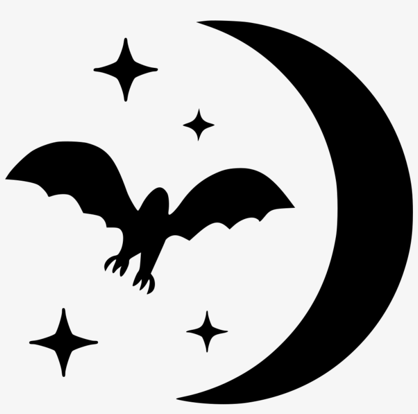 Bat Moon Stars Night Halloween Comments - Portable Network Graphics ...