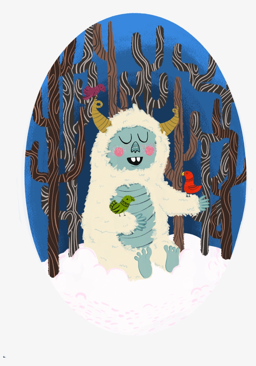 Cute Winter Yeti Illustration By Madison Angus - Illustration ...