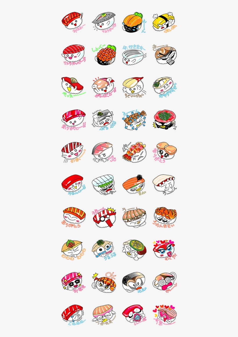 Sell Line Stickers Sushi Ponyo - Line - 420x1121 PNG Download - PNGkit