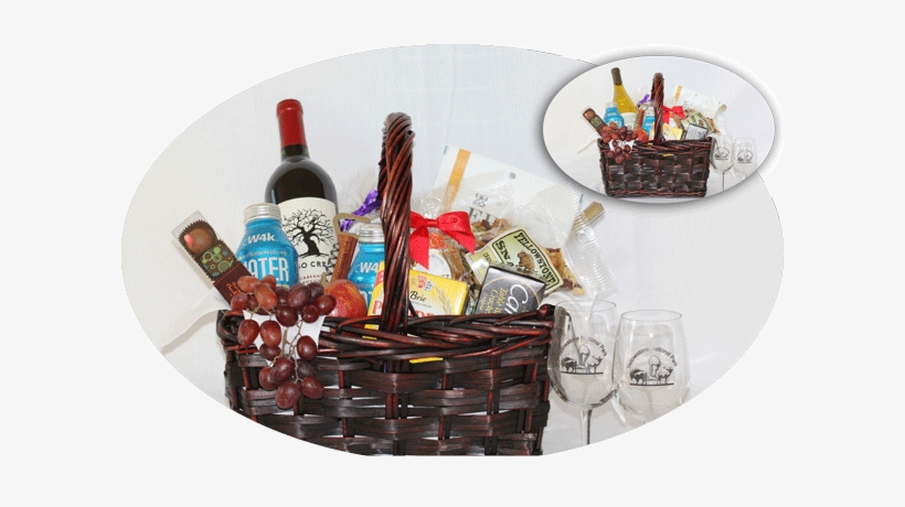 Download Transparent Executive Basket With Red Or White Wine - Basket ...