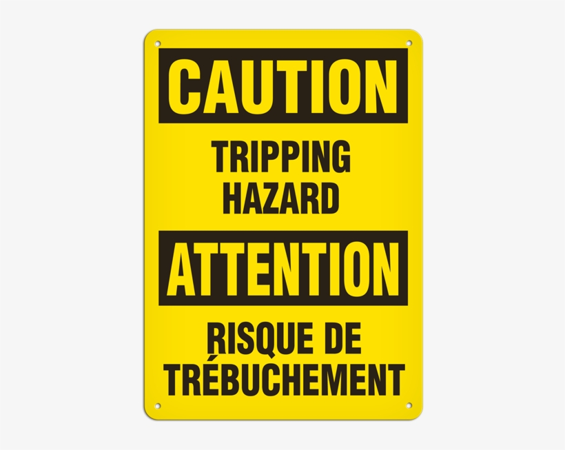 Safety Sign, Bilingual Caution Tripping Hazard, Signs - Caution ...