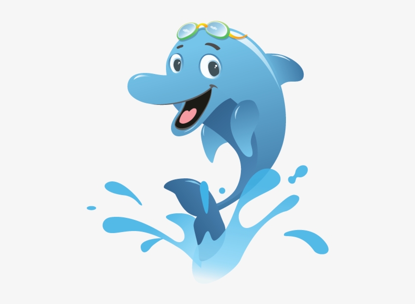Junior Dolphins - Dolphin Swimming Clipart - 488x543 PNG Download - PNGkit