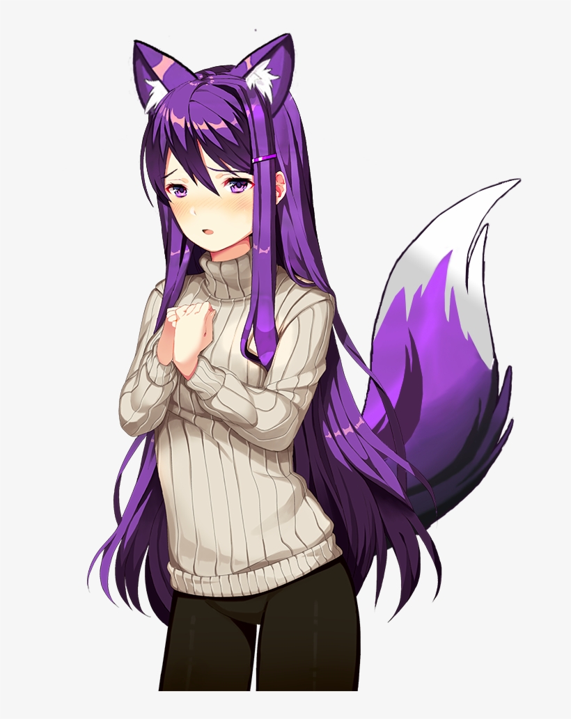 O No Yuri's A Furry - Doki Doki Literature Club Neko - 960x960 PNG ...