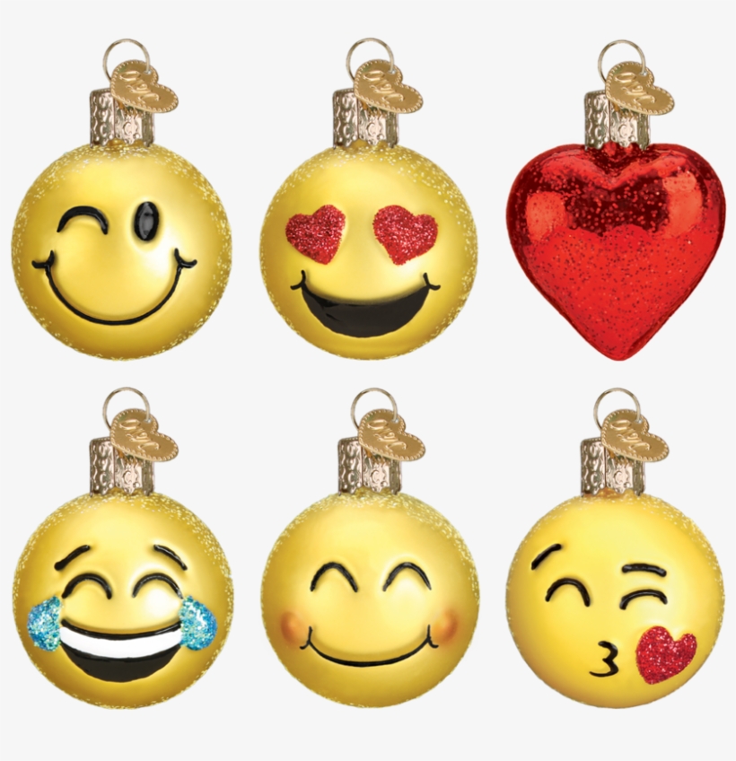 Old World Christmas Mini Emoji Set Of Ornaments - Old World Christmas ...