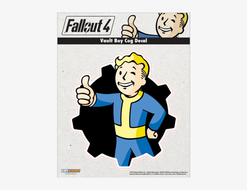 Fallout Decal Vault Boy Cog - Fallout Vault Boy Art - 600x600 PNG ...