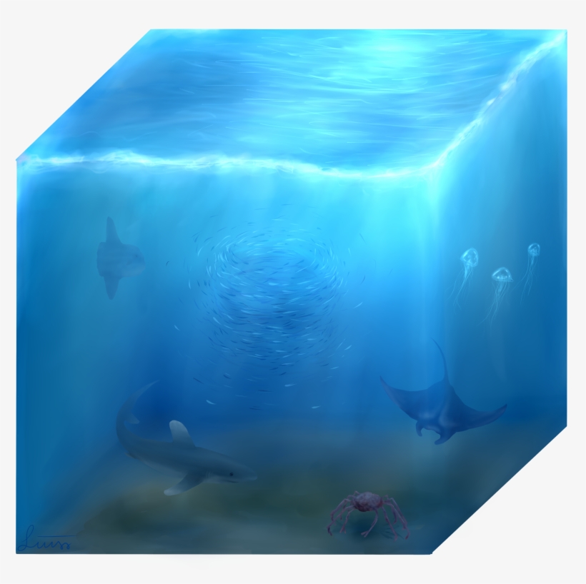 Clip Art Royalty Free Cube Of The Ocean By Liusssteen - Drawing ...