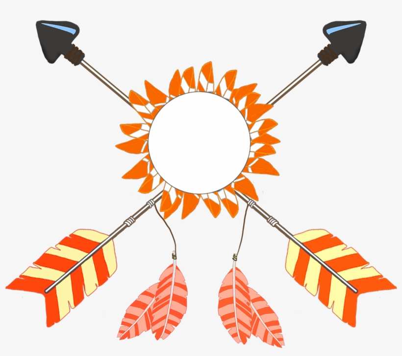 Tribal Crossed Arrows Graphic - Crossed Feather Arrow Clipart ...