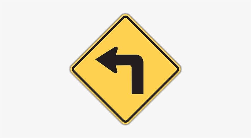 W1-1 Turn - Left Turn Traffic Sign - 400x400 PNG Download - PNGkit