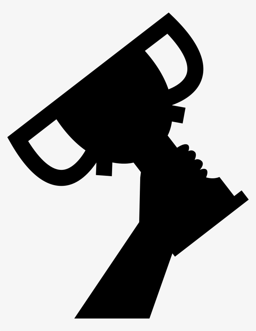 Hand Holding And Raising A Sportive Trophy Comments - Man Holding ...