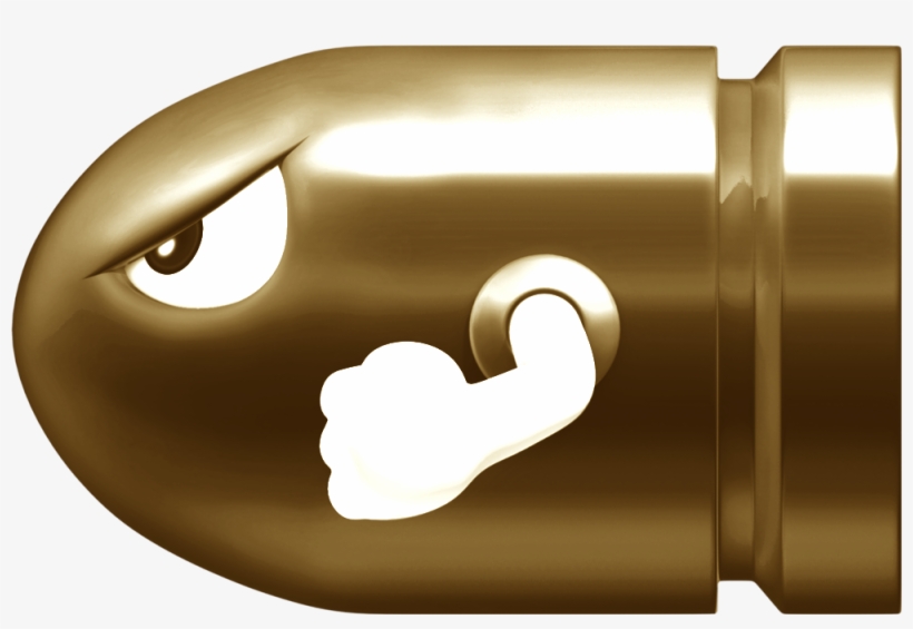 1000px-bullet Bill Art Smwu Copy - Brown Bullet Bill - 1000x641 PNG ...