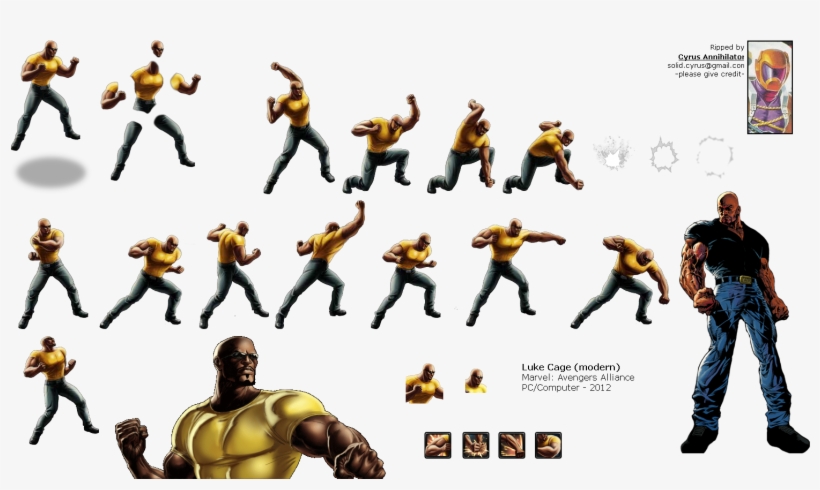 Click To View Full Size - Luke Cage Sprite Sheet - 1504x832 PNG ...
