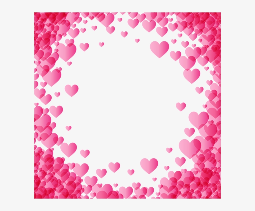 Valentine's Day Pink Heart Border Frame Transparent - Pink Heart Border ...