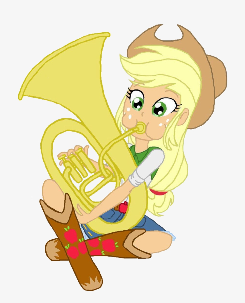 A Case For The Bass, Applejack, Artist - Cartoon Girl Playing Tuba ...