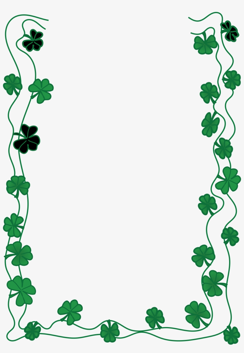 Free Clipart Of A St Patricks Day Shamrock Clover Border - St Patricks ...